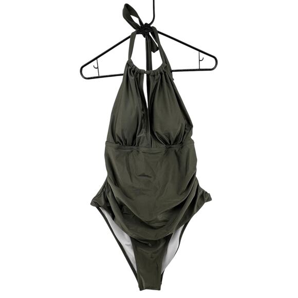 Cupshe | Swim | Cupshe Size X Swimsuit New Olive Green Halter One Piece ...